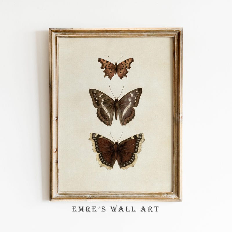 Butterfly Painting Antique - Etsy UK