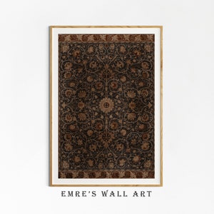 Rug Pattern Wall Art, Vintage Textile Art Print, Antique Tapestry ...