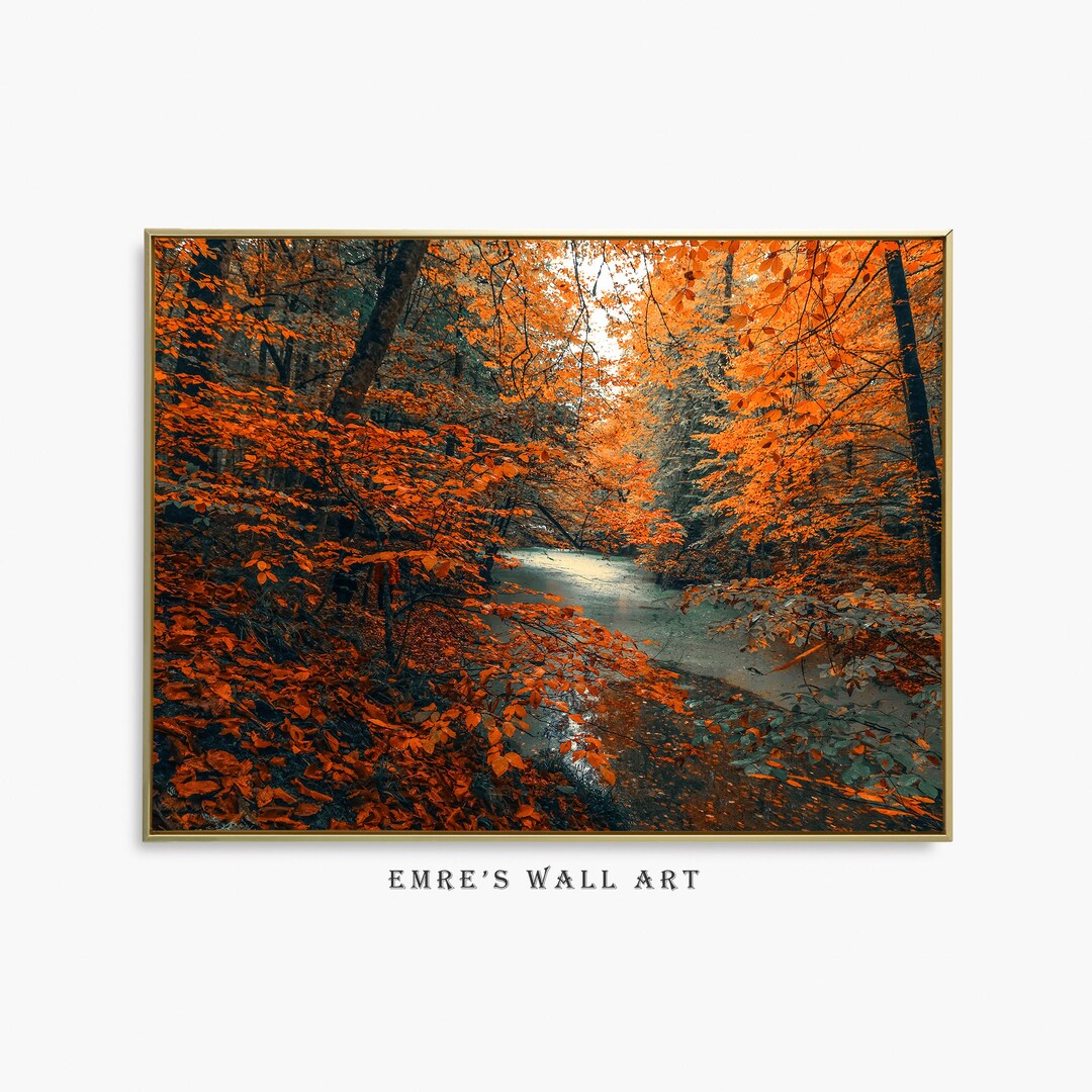 Autumn Wall Art Print, Printable Autumn Landscape, Autumn Leaves Art ...