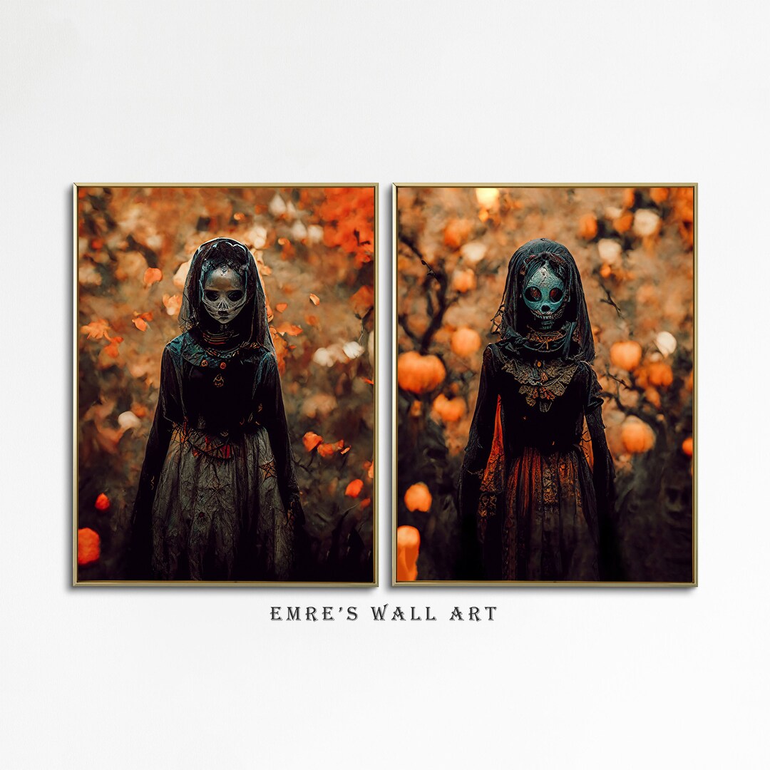 Halloween Wall Art Print Set Printable Halloween Wall Decor - Etsy