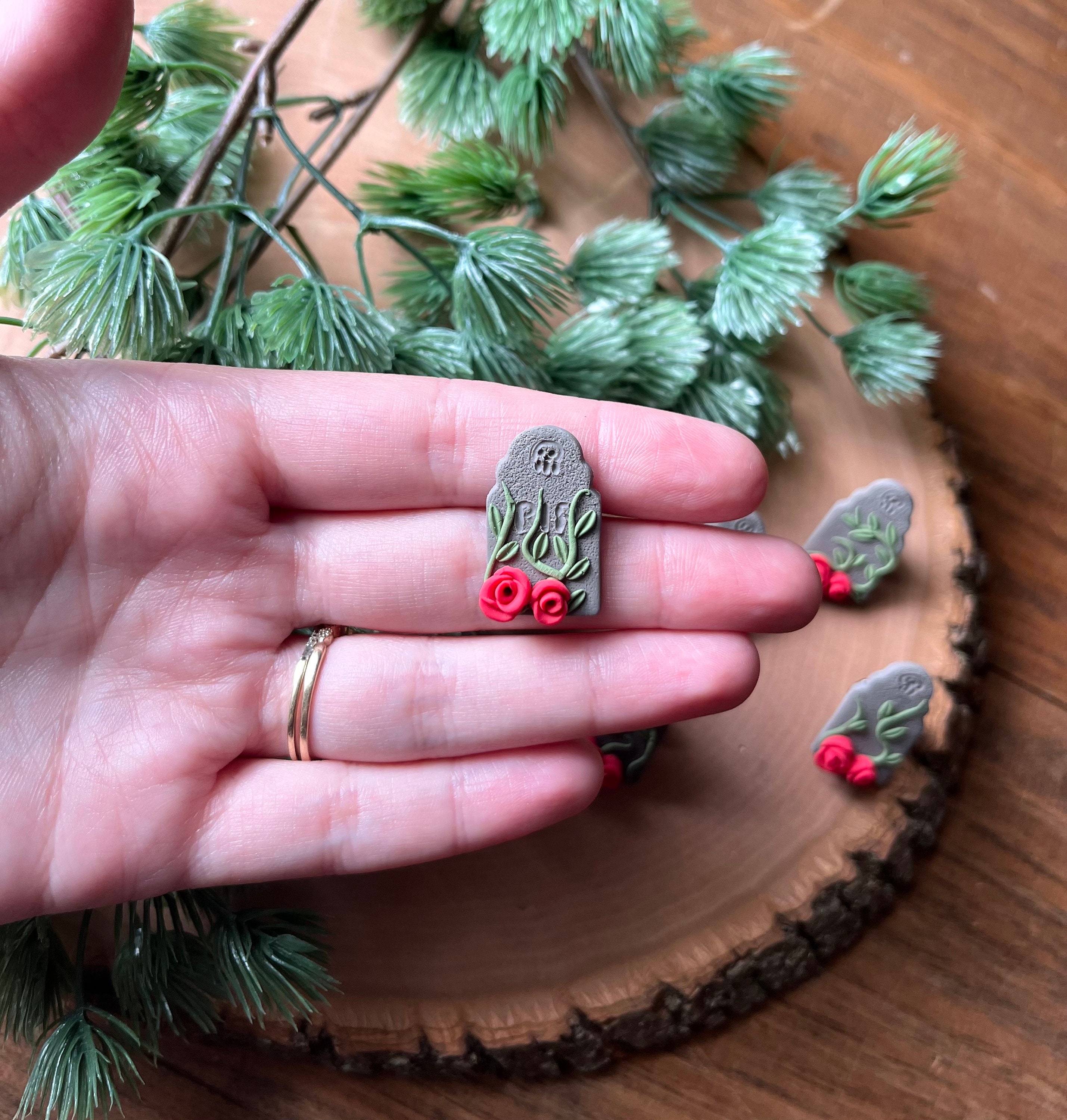 Cemetery Headstone Clay Pin - Etsy