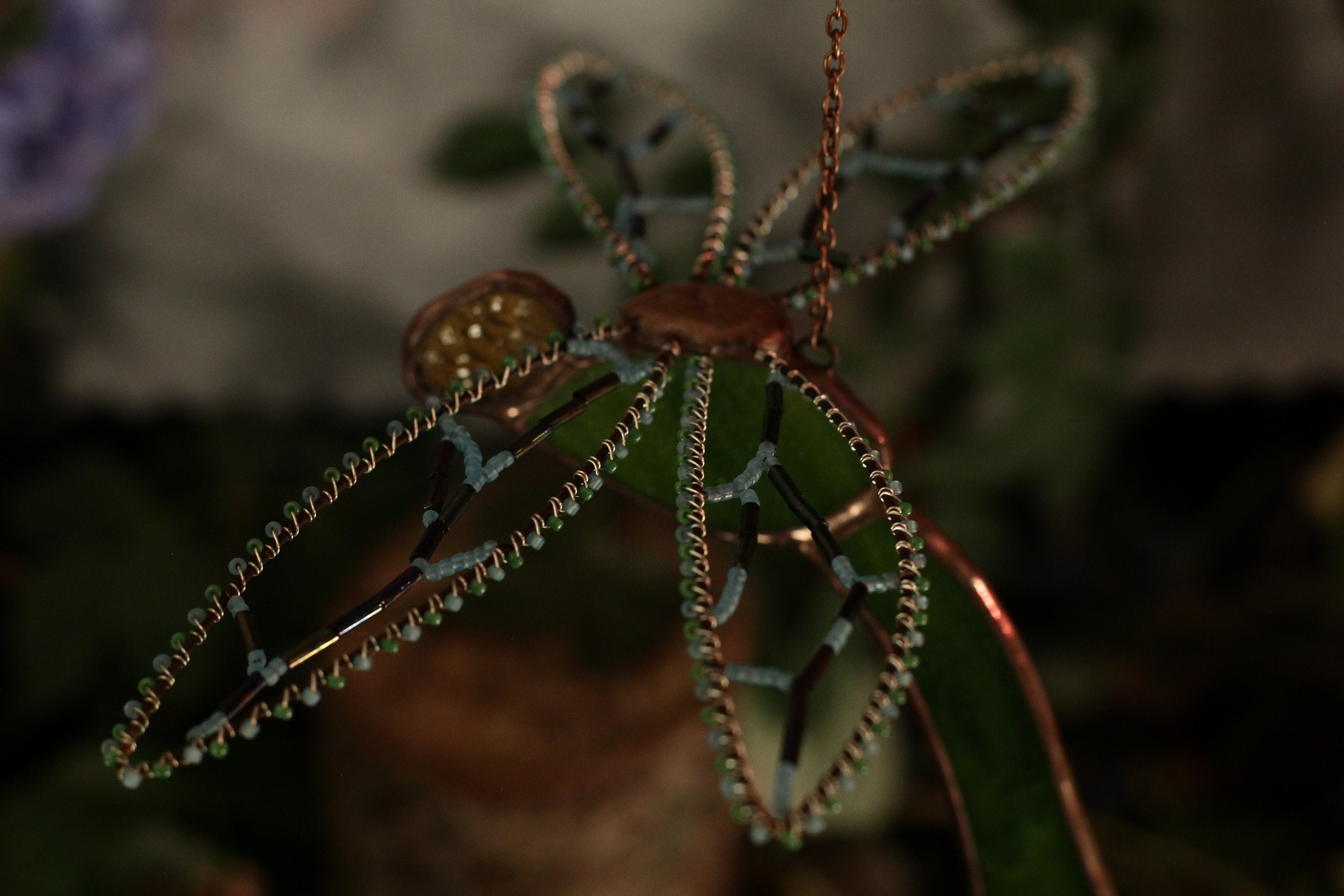 Enchanting Forest Sprite: Bright Green Stained Glass Dragonfly, Ceiling ...