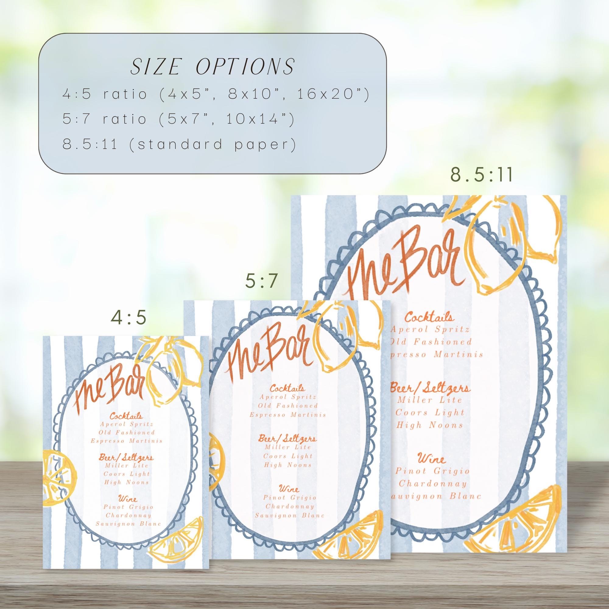 Colorful Lemon Bar Menu Canva Template | Handdrawn Bar Sign | Signature ...