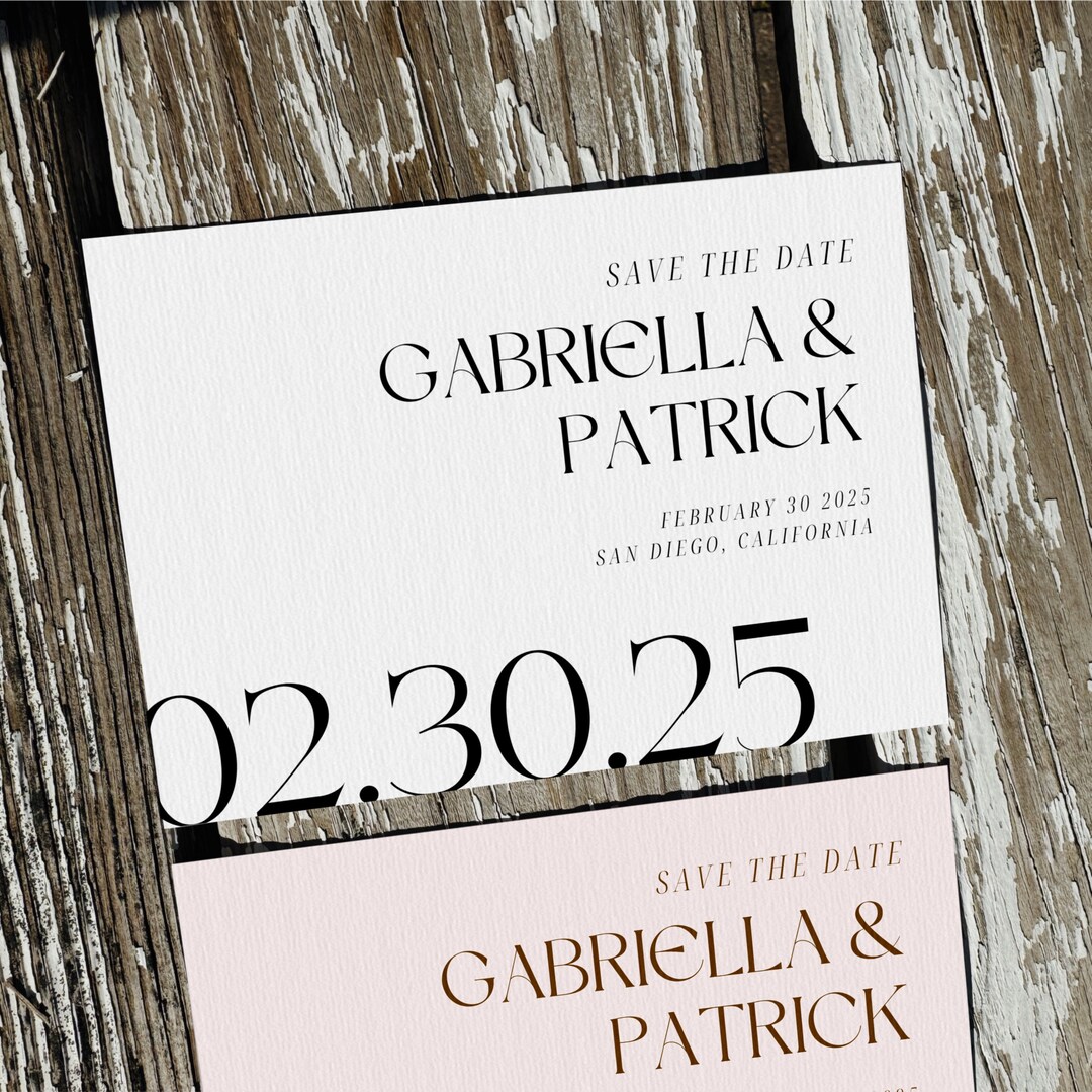New Formal Wedding Save The Date Horizontal Save The Date Multi Color