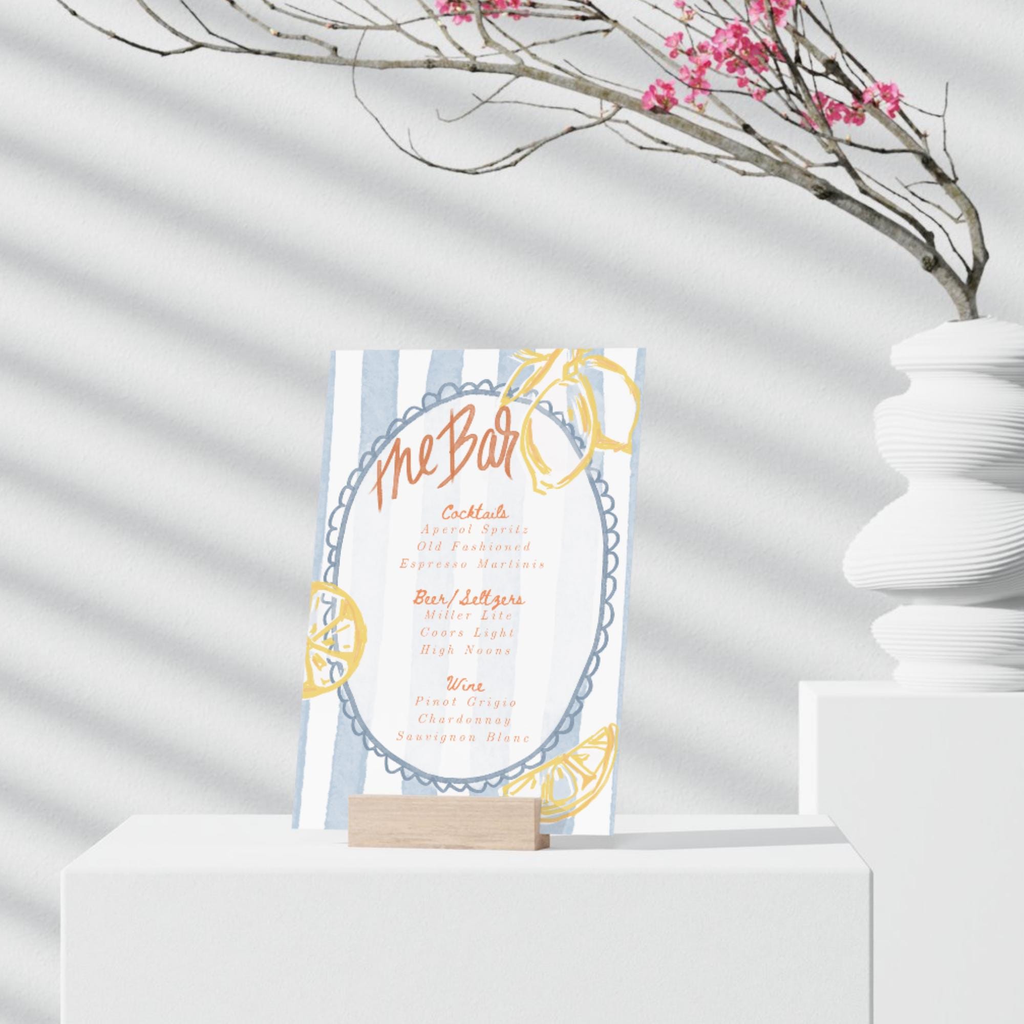 Colorful Lemon Bar Menu Canva Template | Handdrawn Bar Sign | Signature ...