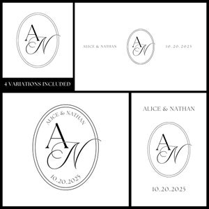 Custom Wedding Monogram | Minimalist Modern Logo (digital Download) - Etsy