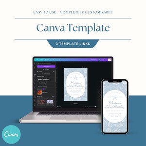 04 Coastal Birthday Invitation | Canva Template | Beach Coastal Cottage ...