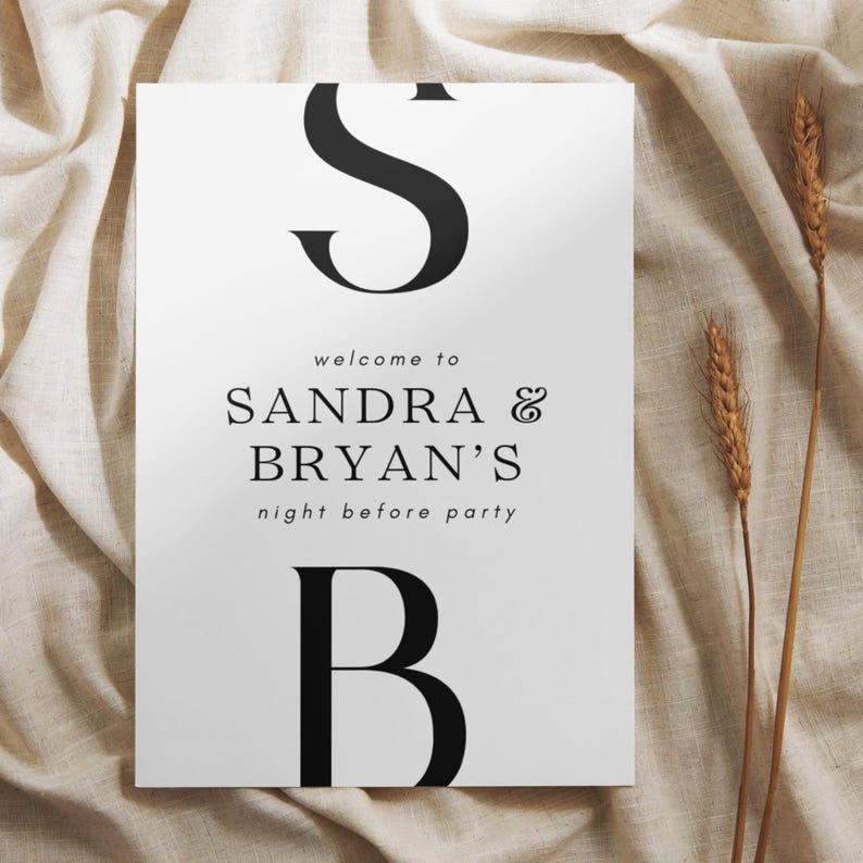 04 Welcome Sign Canva Template | Wedding | Engagement Party | Night ...