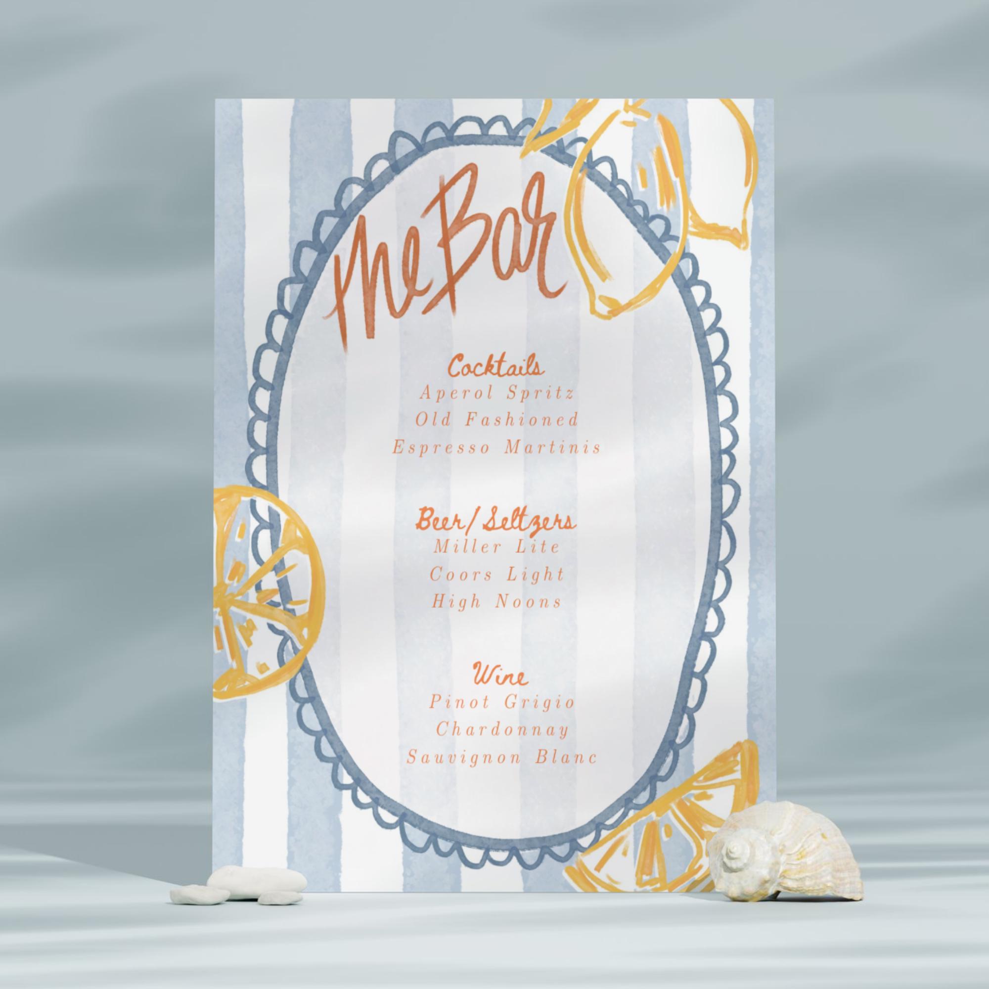 Colorful Lemon Bar Menu Canva Template | Handdrawn Bar Sign | Signature ...