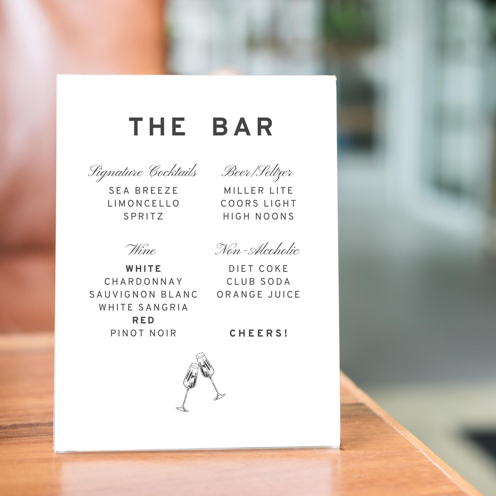 Classy Bar Menu Canva Template Bar Sign Signature Drinks Wedding ...