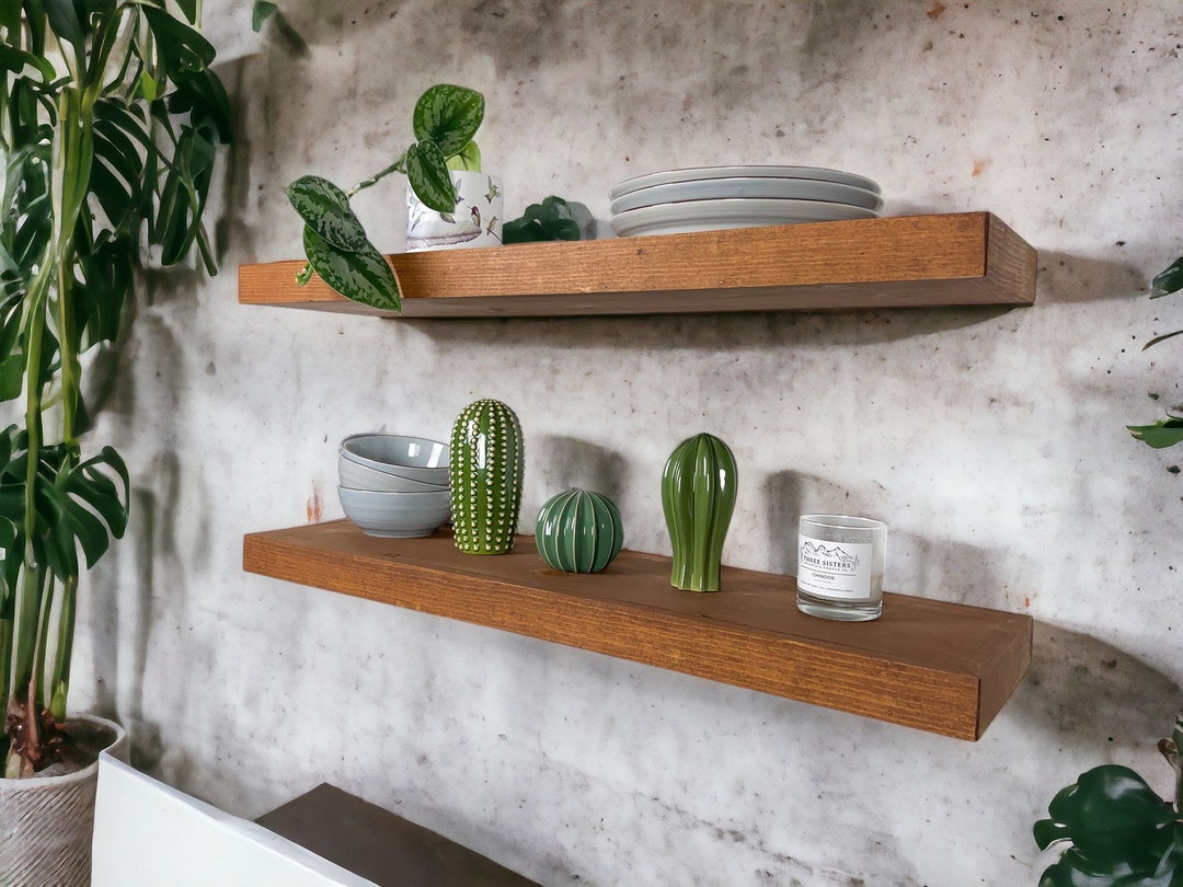 Handcrafted Wood Floating Shelf: Rustic Home Decor, 10-inch Deep - Etsy
