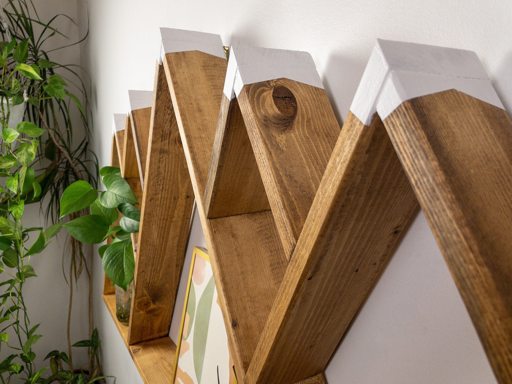 Wooden Mountain Wall Art XL Wood Mountain Shelf 5 Peak - Etsy