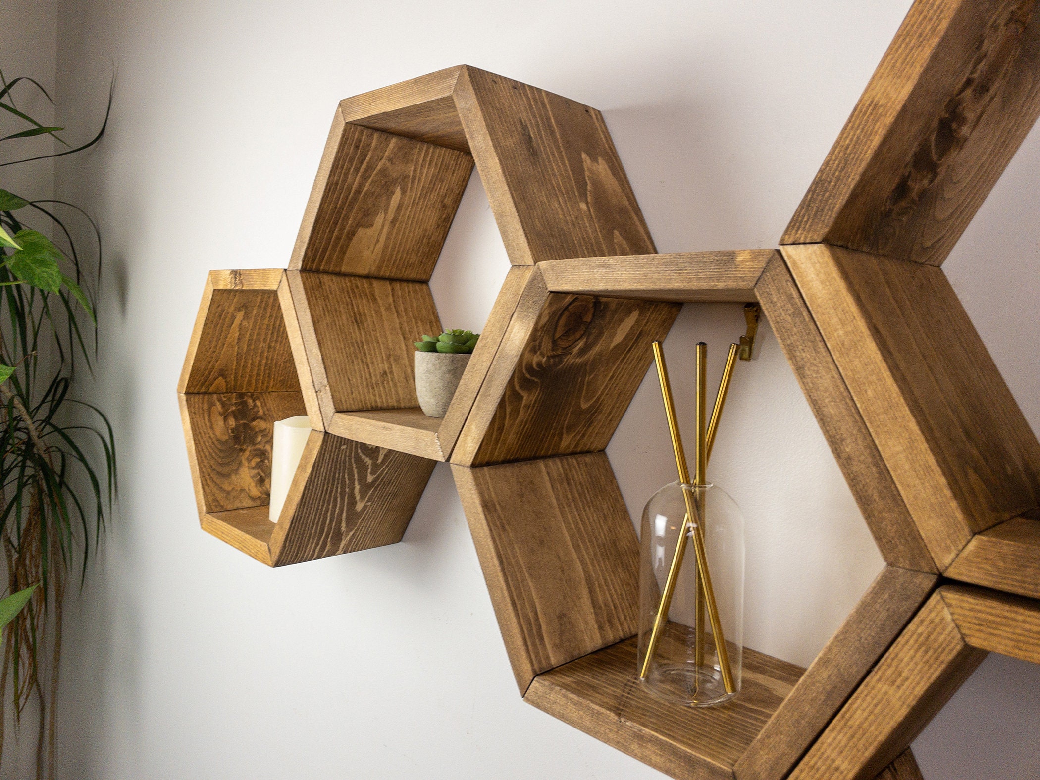 Set of 6 Hexagon Shelves 5.5 Wide Hexagons Shelves - Etsy Canada