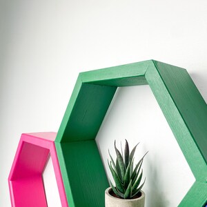 Set of 4 Hexagon Shelves, Multi Colored Hexagons, Honeycomb Shelves ...