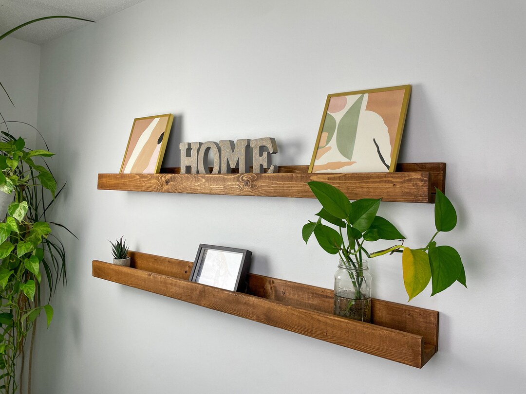 Picture Ledge Shelf, Rustic Wooden Picture Ledge Shelf, Rustic Floating ...
