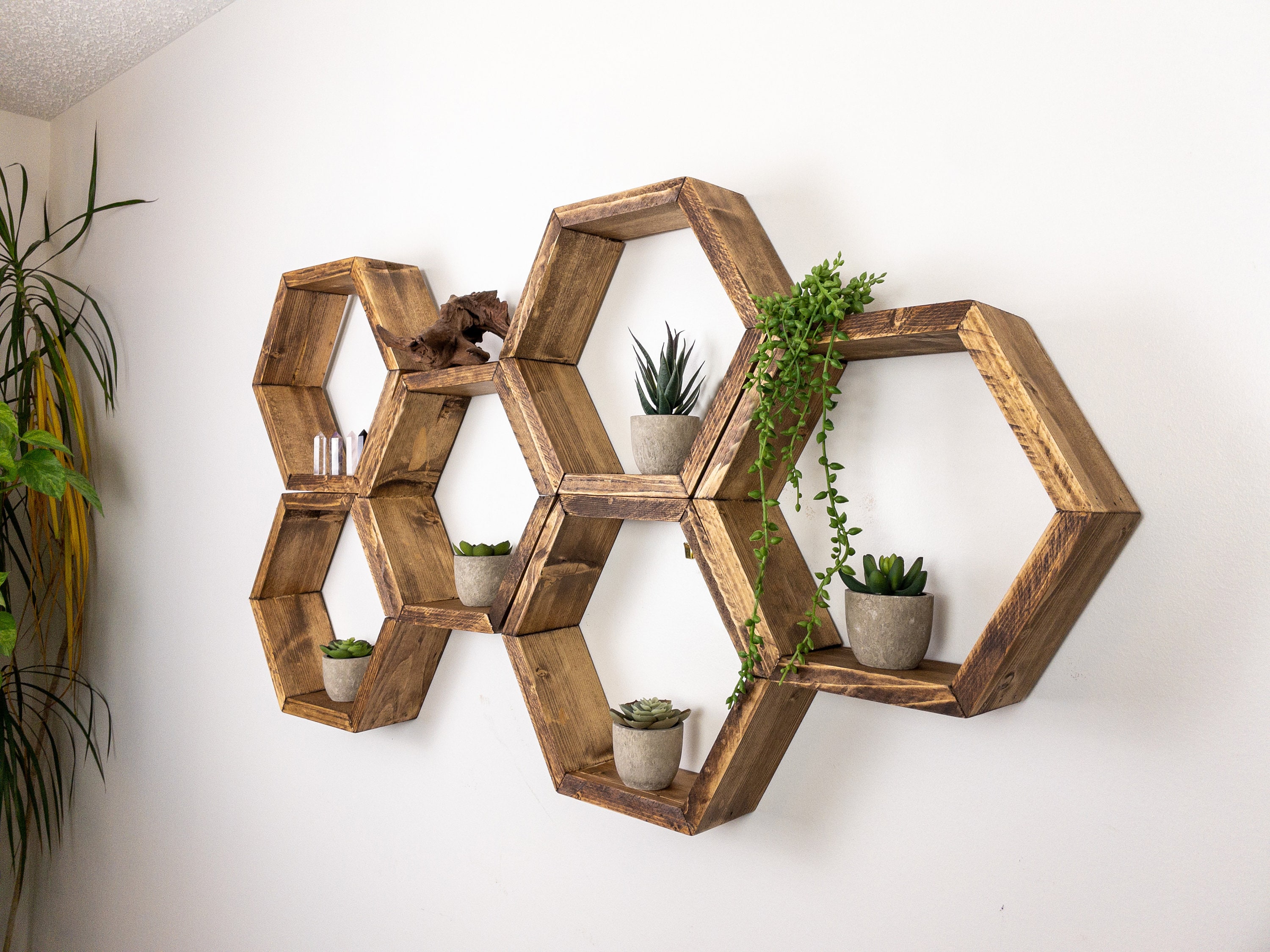 Set of 6 Hexagon Shelves Honeycomb Shelves Plant Shelves - Etsy Australia