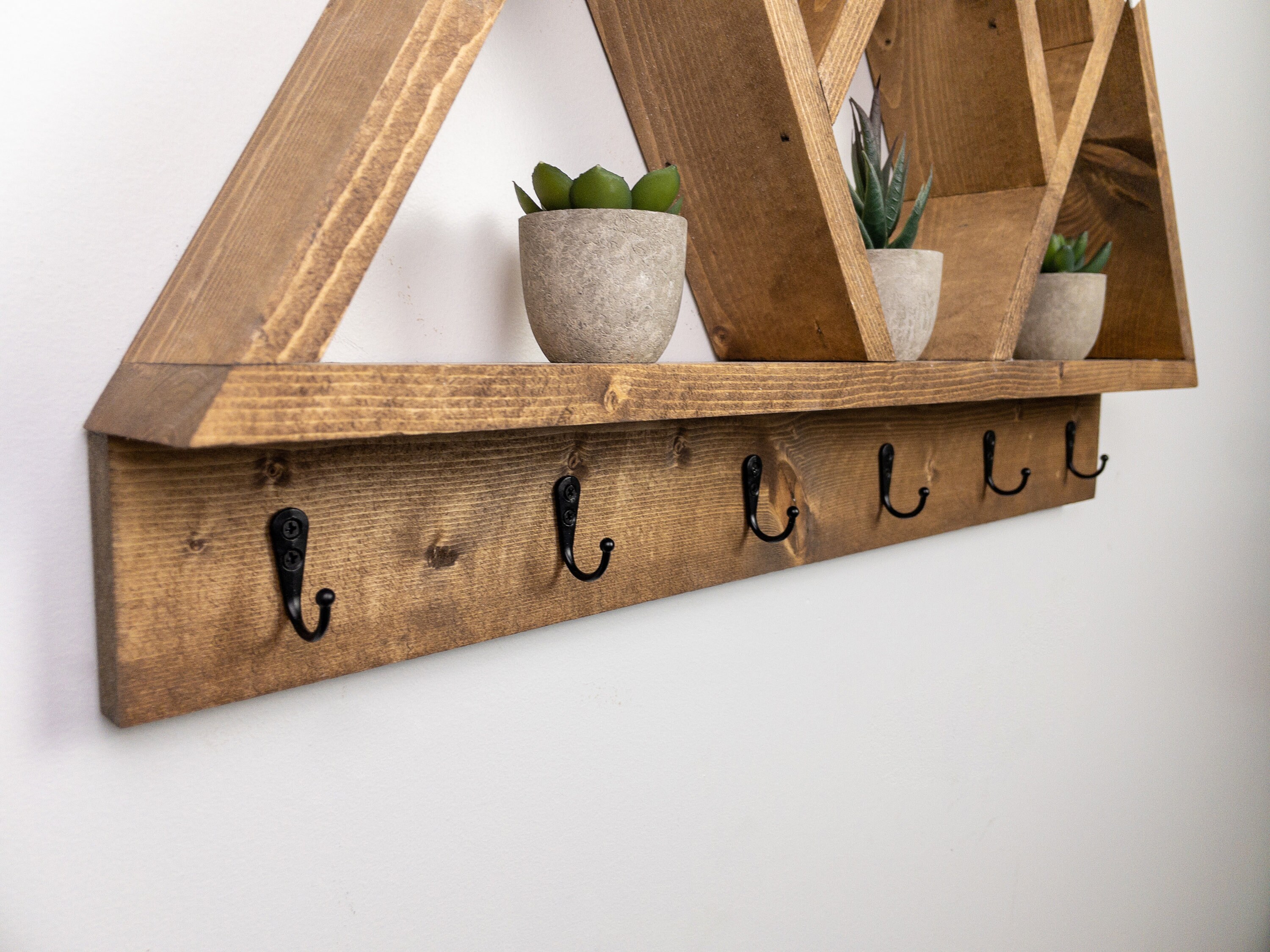 5 Peak Mountain Shelf With Hooks Rustic Decor Adventure - Etsy Canada