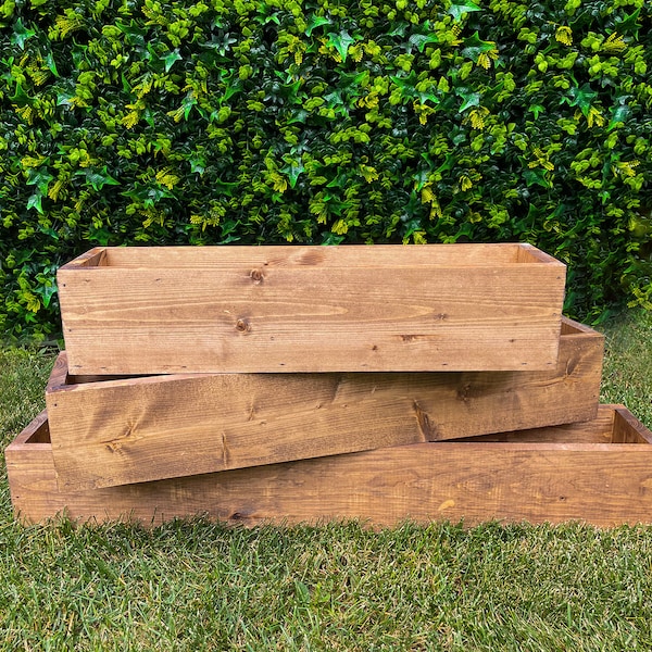 Wood Planter Box - Etsy