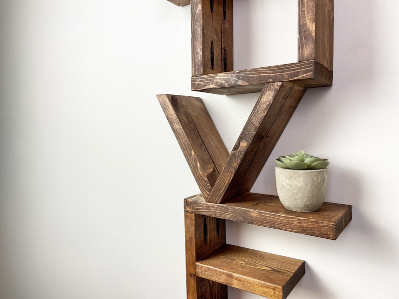 Handmade Wood LOVE Shelf: Rustic Home Decor - Etsy