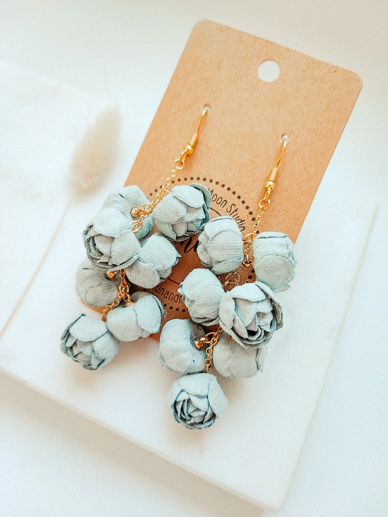 PAEONIA Peony Earrings, Hook Earrings, Minimalist, Gold, Statement ...