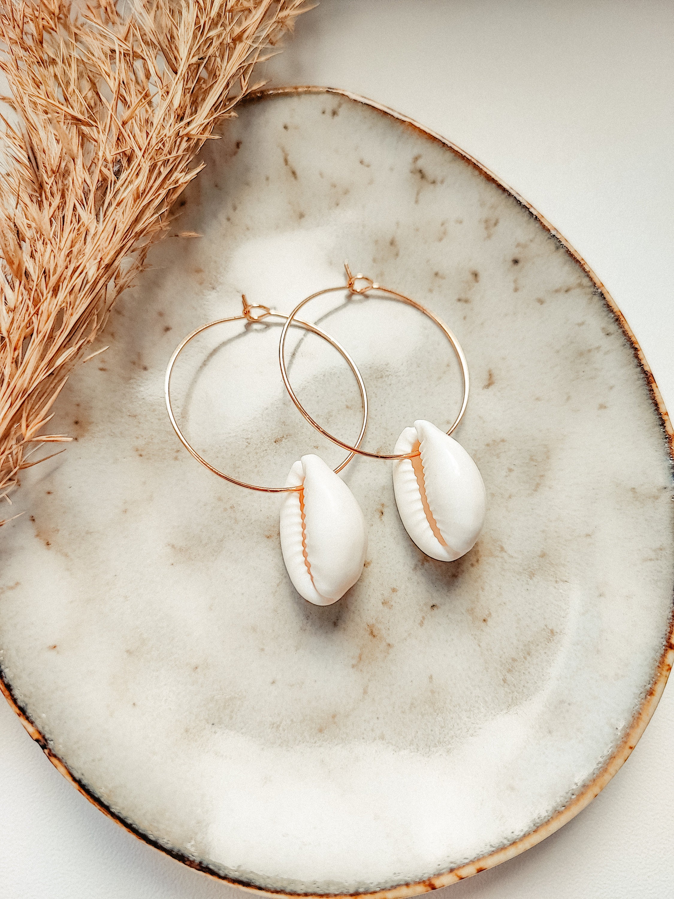 Gold Cowrie Shell Earrings