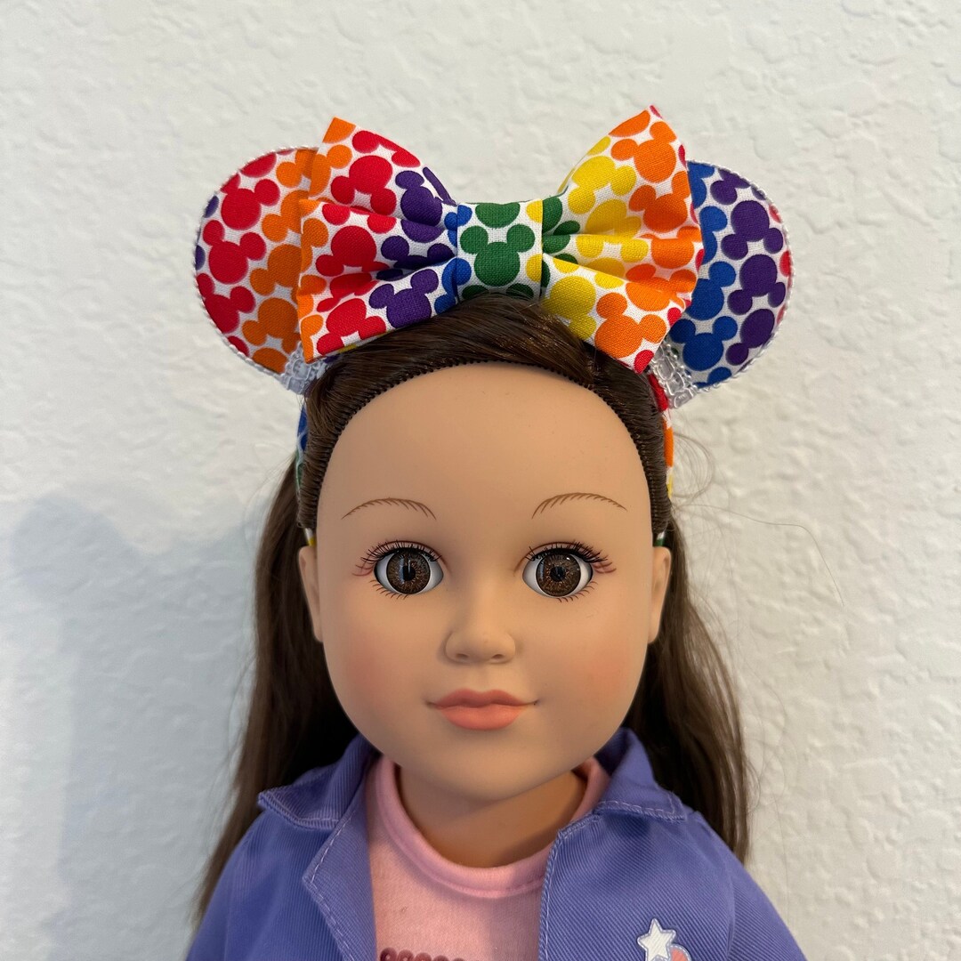 18 Inch Rainbow Mickey Doll Minnie Ears | Doll Ears | Doll Disney Ears ...