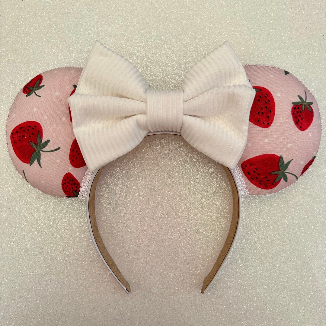 Pink Strawberry Mouse Ears | Mouse Ears | Strawberry Ears | Strawberry ...