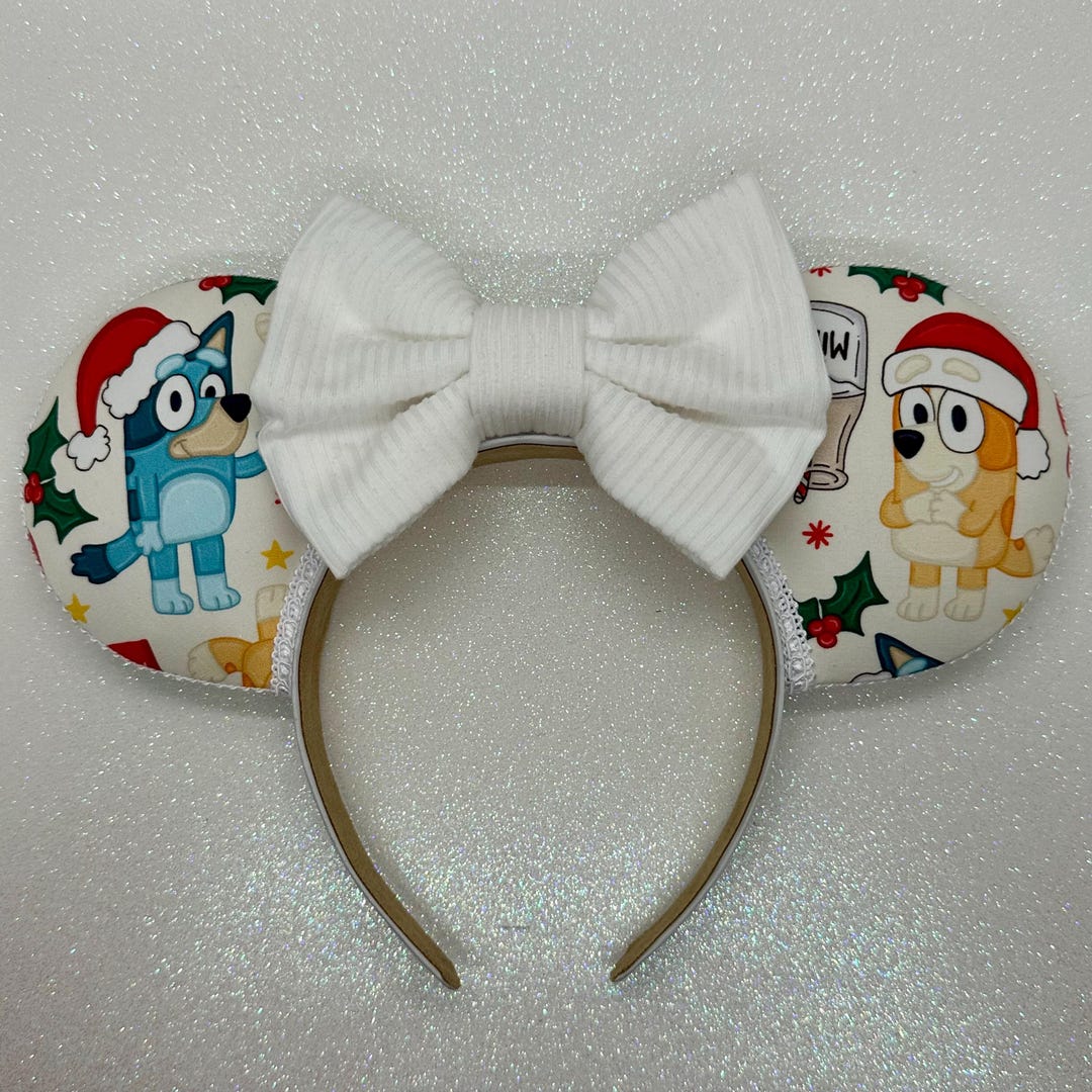 Bluey and Bingo Christmas Mouse Ears | Mouse Ears | Bluey Disney Ears ...