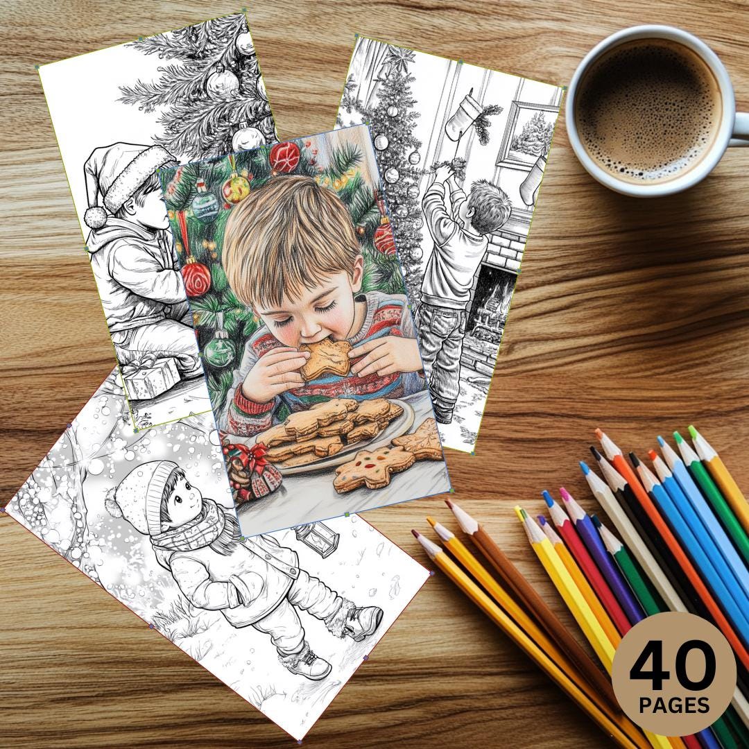 Little Boy's Christmas Adventure Coloring Book | Holiday Fun for Kids ...