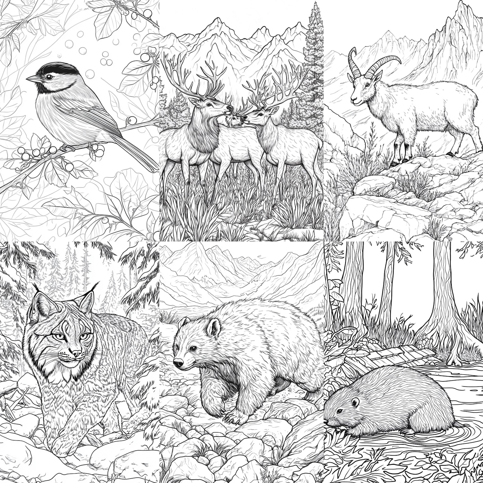 Canadian Wildlife Coloring Book for Adults & Kids – 30 Printable Pages ...
