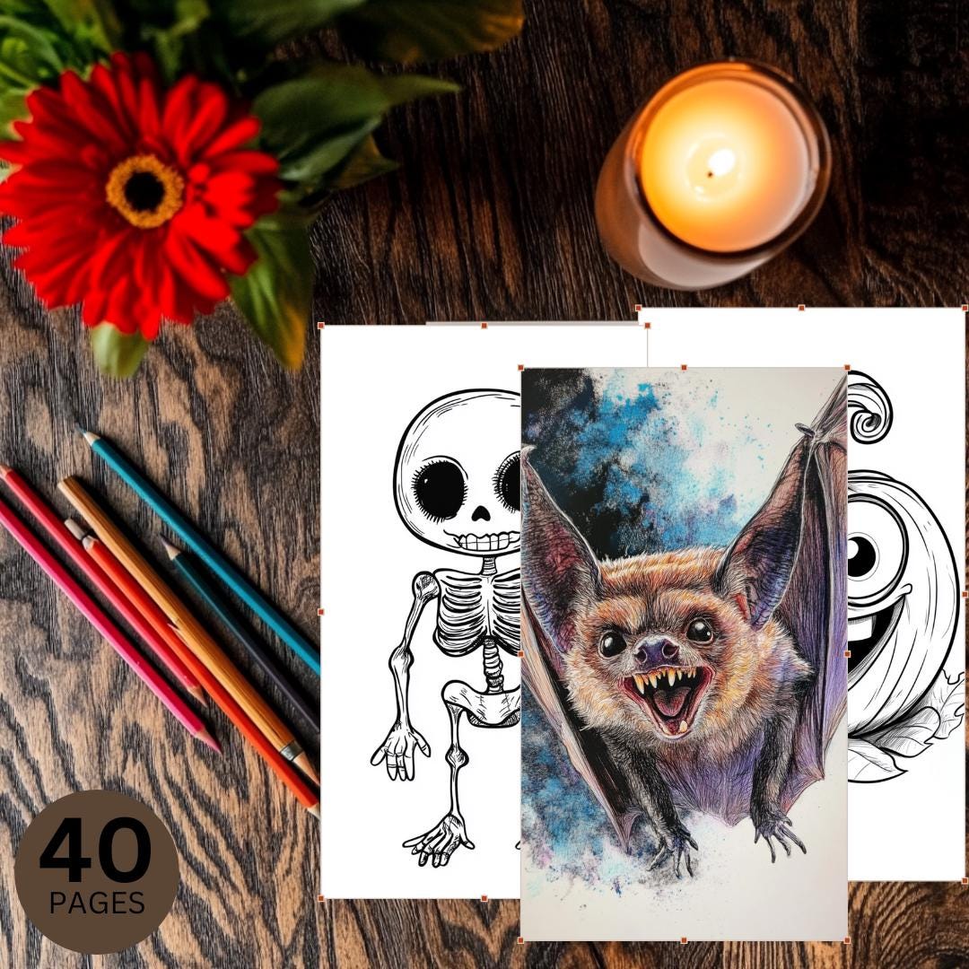 Spooky Fun: Halloween Coloring Adventures for Kids, Themed 40 Page ...
