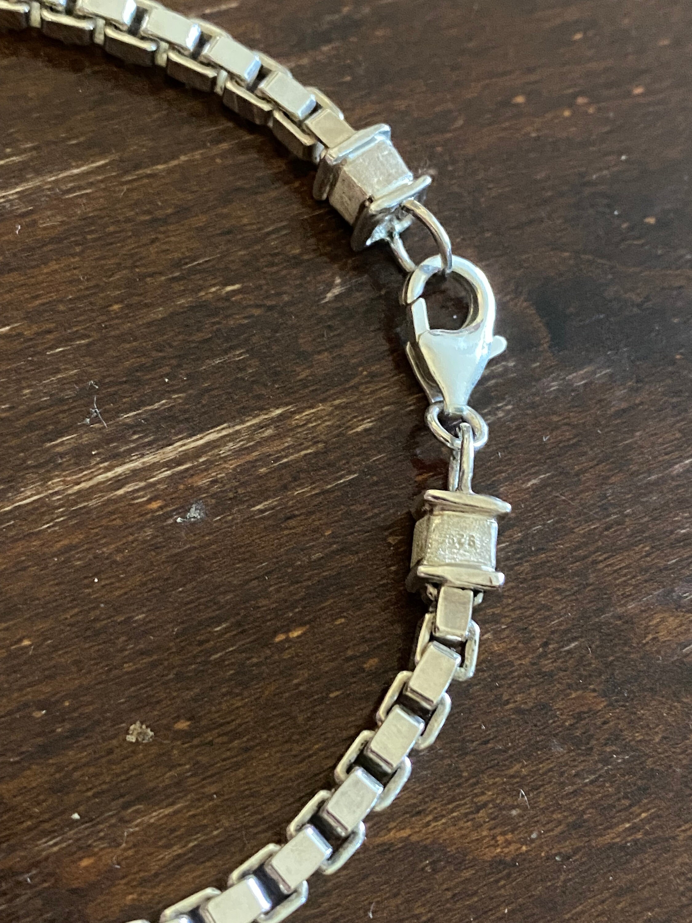 Mens Sterling Silver Box Link Bracelet,4mm - Etsy