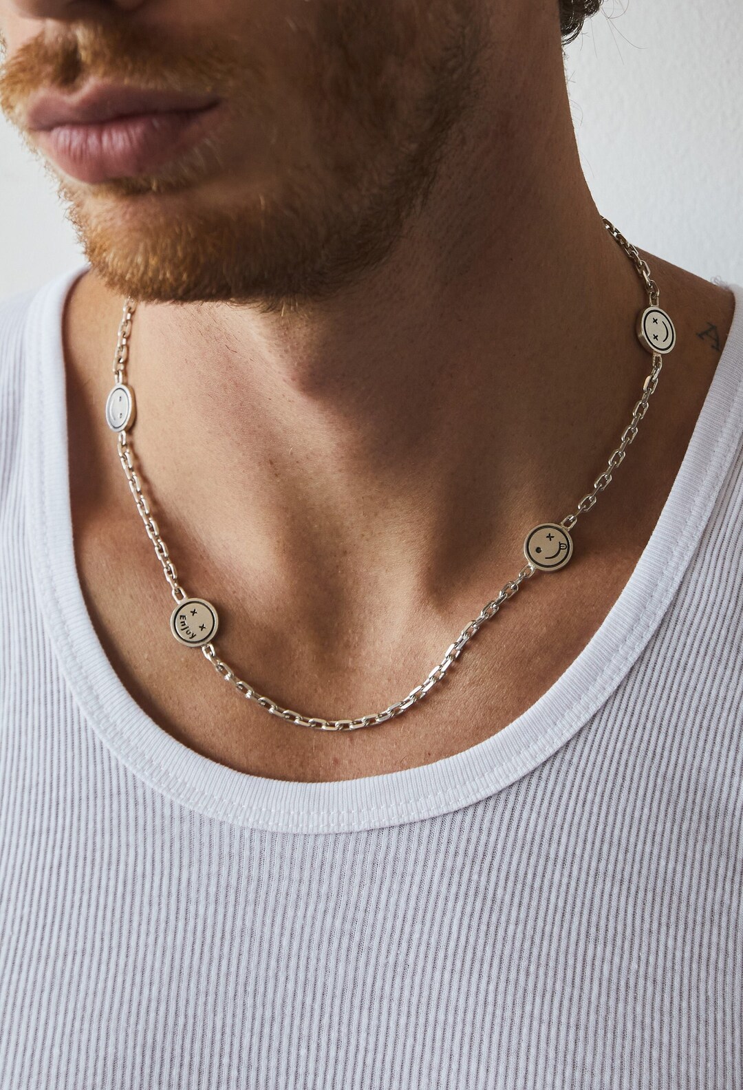 Sterling Silver Face Necklace Smiley Face Happy Face Jewelry 13MM - Etsy