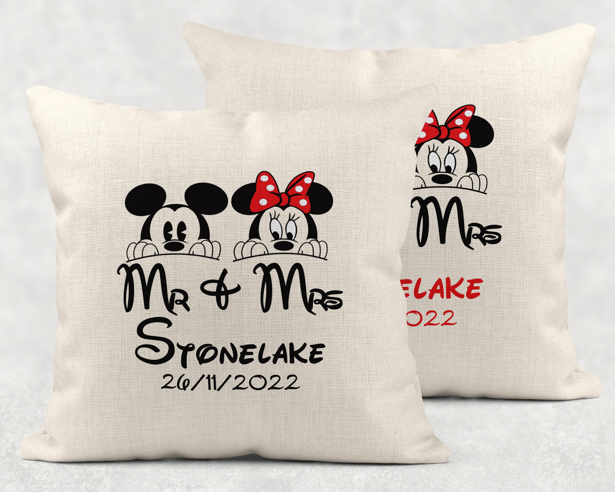 Personalised Mr & Mrs Disney Inspired Cushion Cover Perfect - Etsy