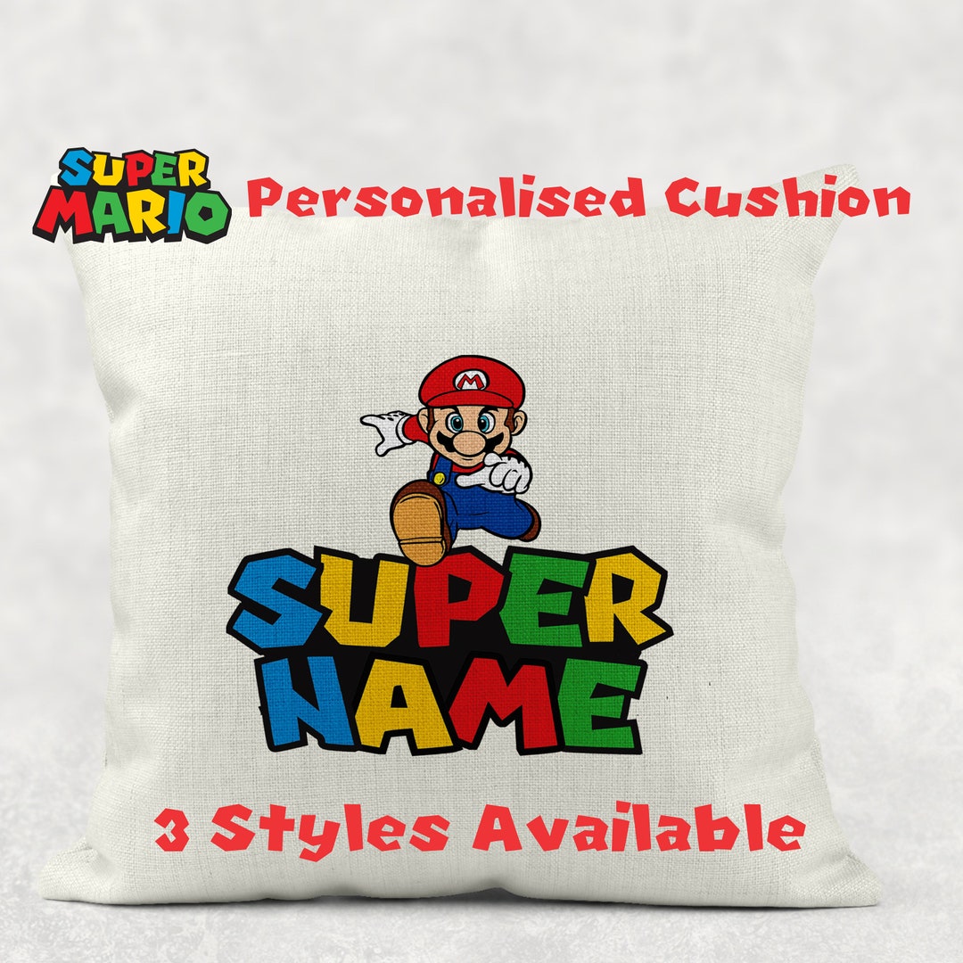 Personalised Super Mario Themed Cushion Cover - Etsy