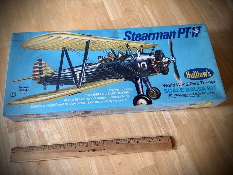 Vintage Guillow’s Stearman PT-17 Scale Balsa Kit No. 803 - Etsy