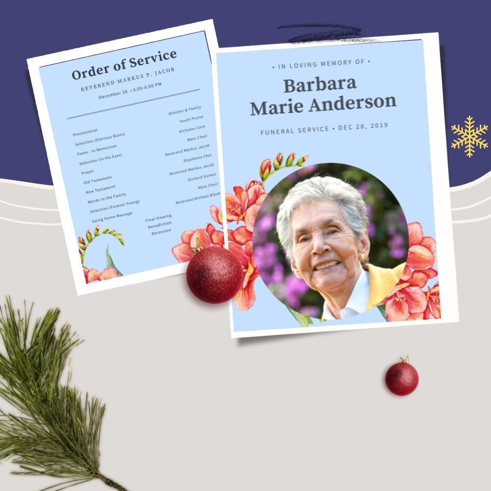 CEREMONY PROGRAM, FUNERAL Template, Digital Downloadable Order of ...