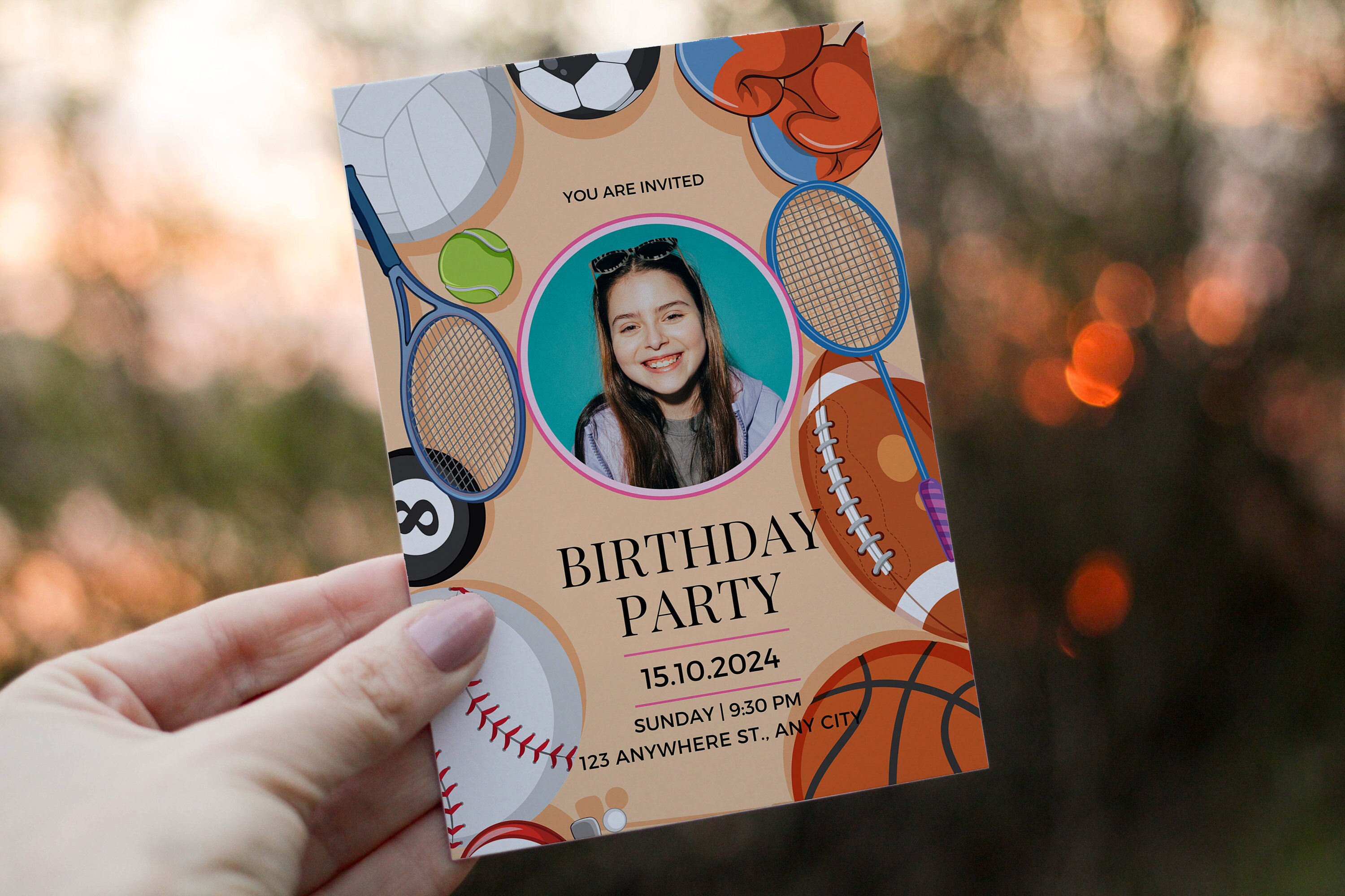 Digital Sports Birthday Invitation Card | Customizable Athlete Party ...