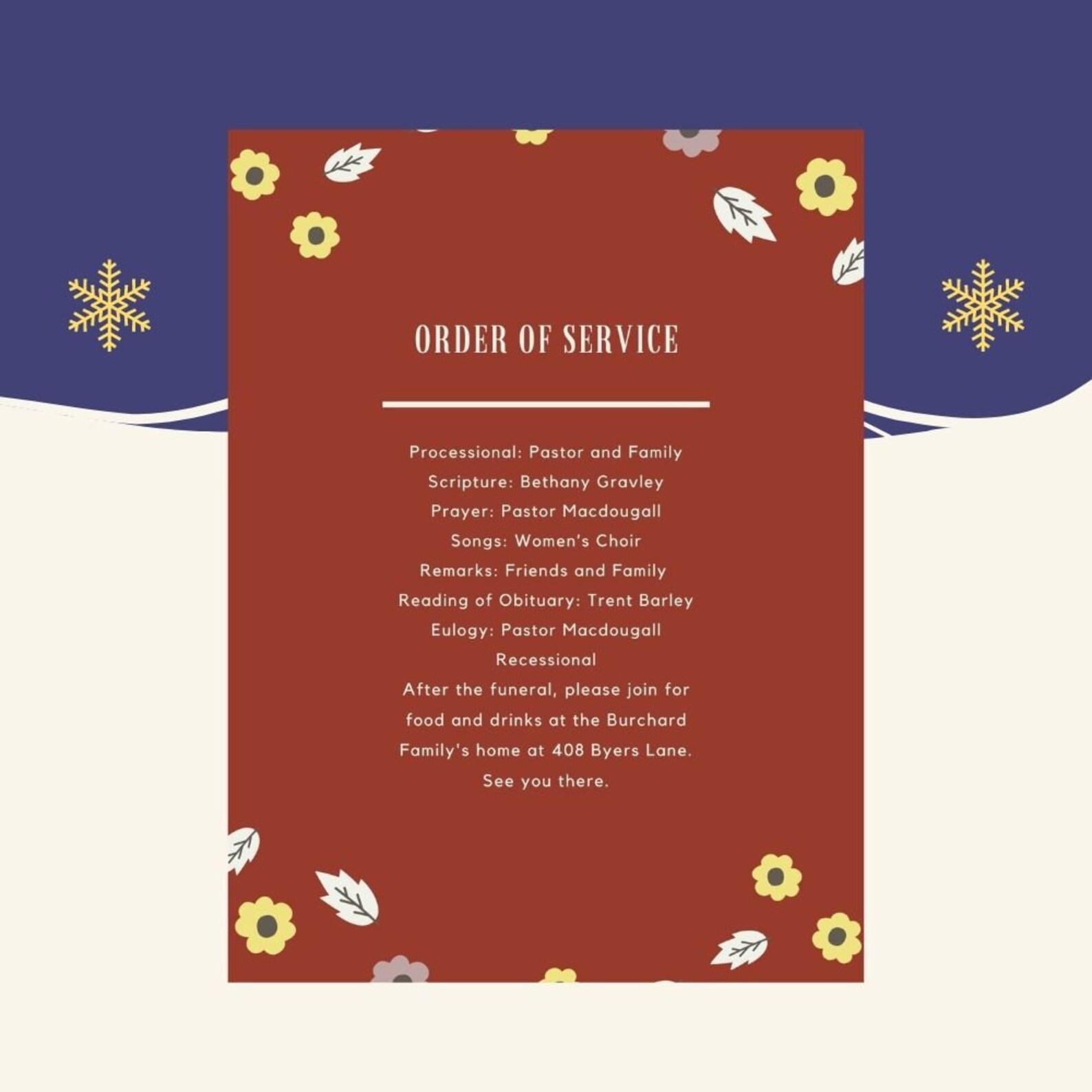 FUNERAL PROGRAM Funeral PRAYER Cards Editable Memorial Etsy