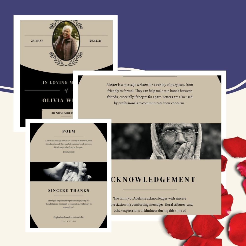 SCRIPTURE CARDS, FUNERAL Stationery, Editable Obituary Funeral Program ...