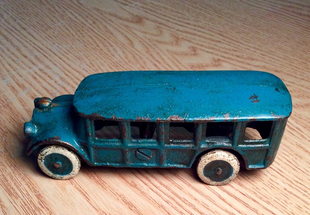 Vintage Hubley Style Cast Iron Toy Bus 4.5 / Free - Etsy