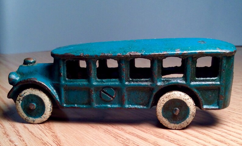 Vintage Hubley Style Cast Iron Toy Bus 4.5 / Free - Etsy