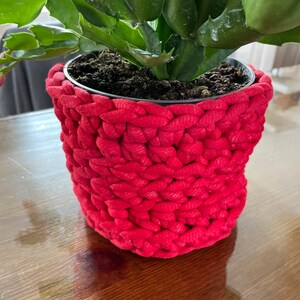 Cache Pot rouge en crochet, France - Etsy France