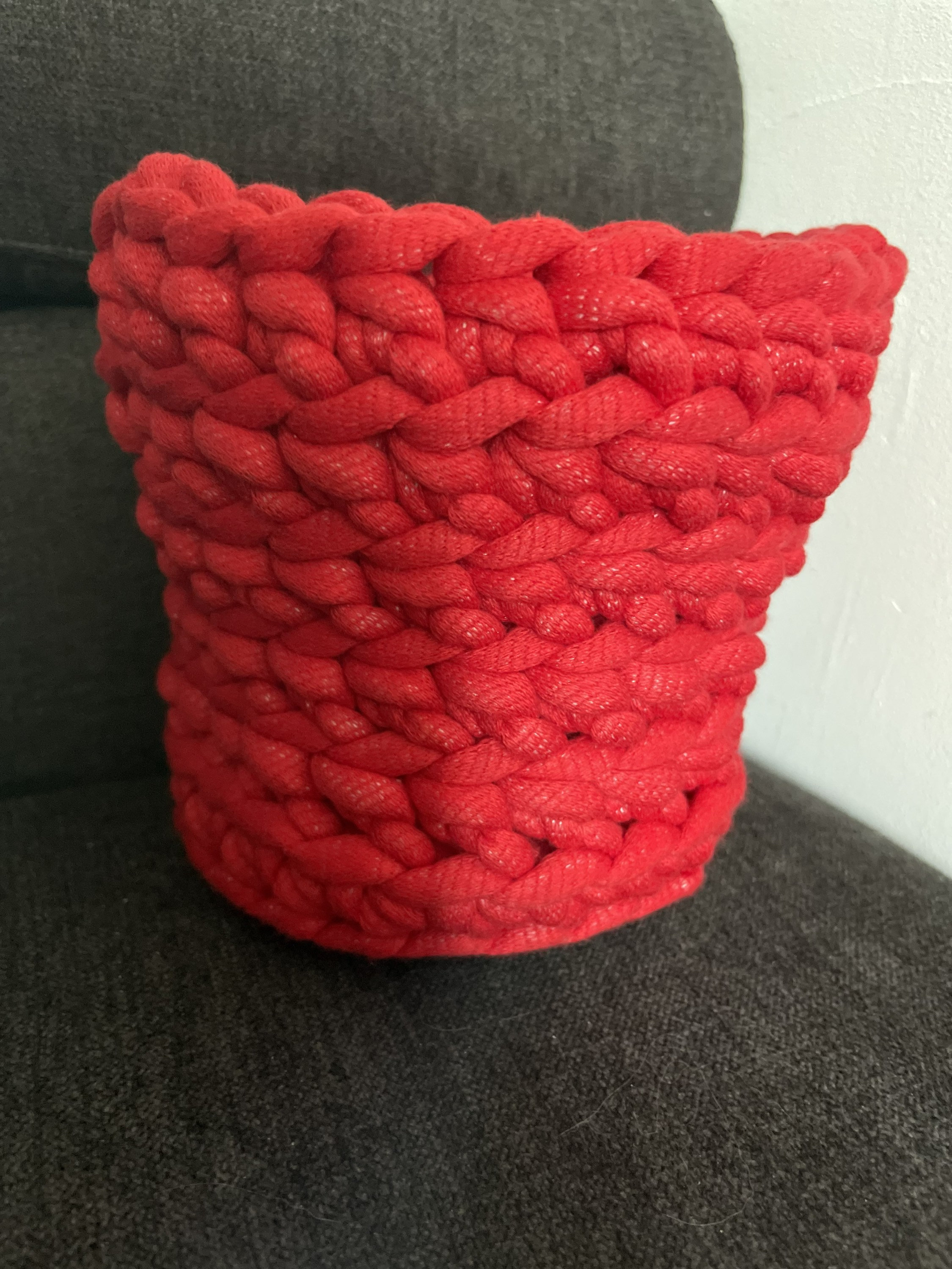 Cache Pot rouge en crochet, France - Etsy France