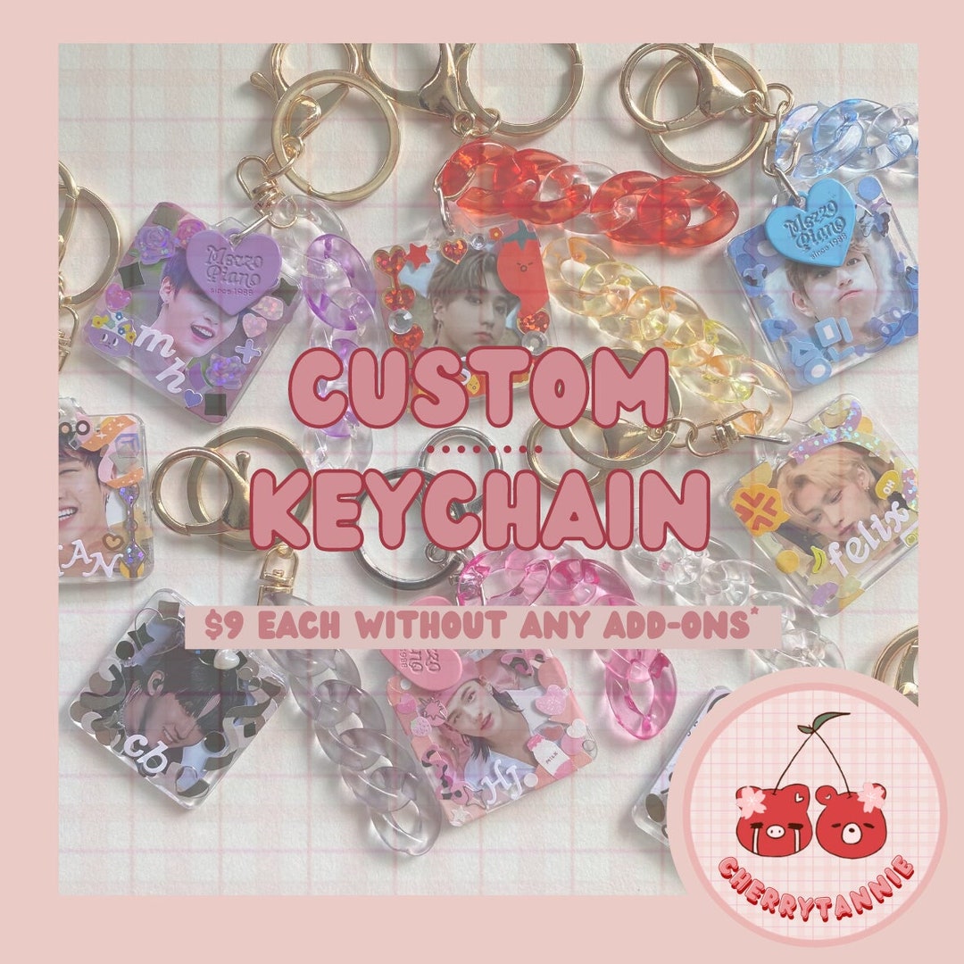 Custom Decorated Keychain | Personalised | Kpop and Anime Keyring ...