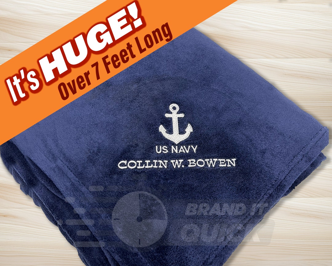 Oversized Ultra Plush Fleece Blanket | Custom Embroidered Throw Blanket ...