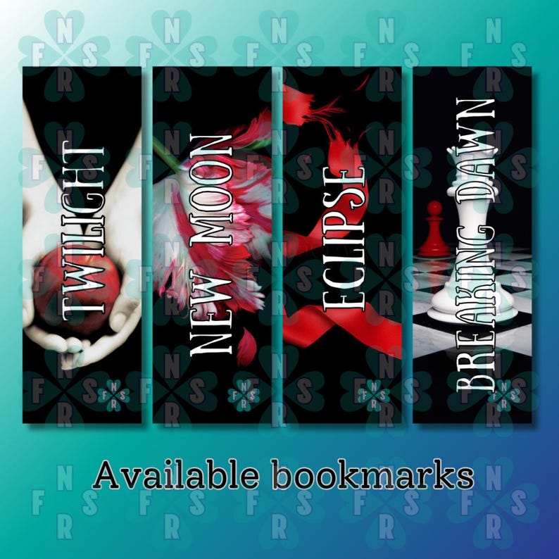 Twilight Book Cover Bookmark Set | Double-sided With Glossy and Matte ...