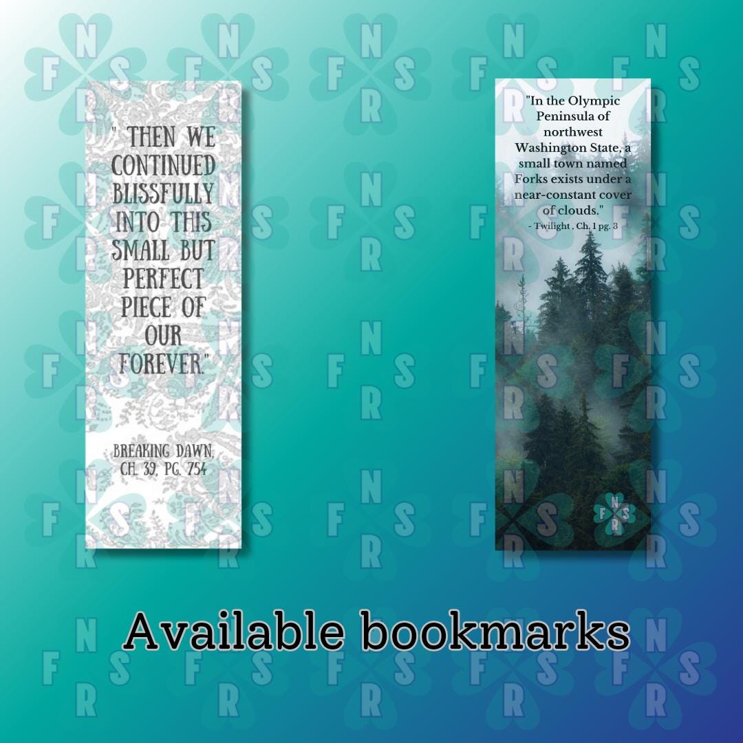 Twilight-inspired Quote Bookmark Set | Forks, WA & Turning Pages ...