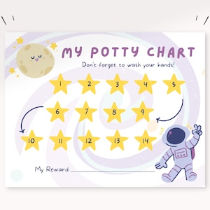 Astronaut Potty Chart Printable | Space Reward Chart for Toddlers ...