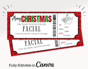 Facial Gift Certificate, Facial Coupon, Facial Voucher, Editable ...